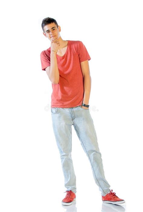 Young Man In Casual Clothes Isolated On White Stock Image Image Of