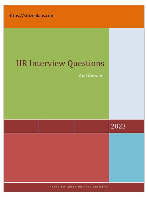 hr interview questions pdf