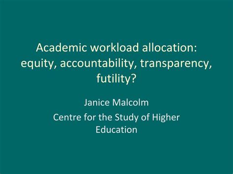 Ppt Academic Workload Allocation Equity Accountability
