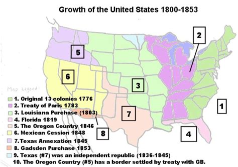 Growth Of The Us Map Activity