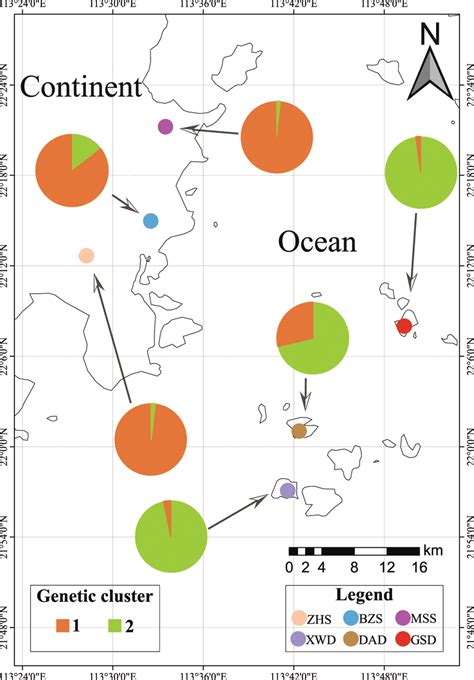 Map Of The Study Region And The Results Of Genetic Clustering Based On Download Scientific