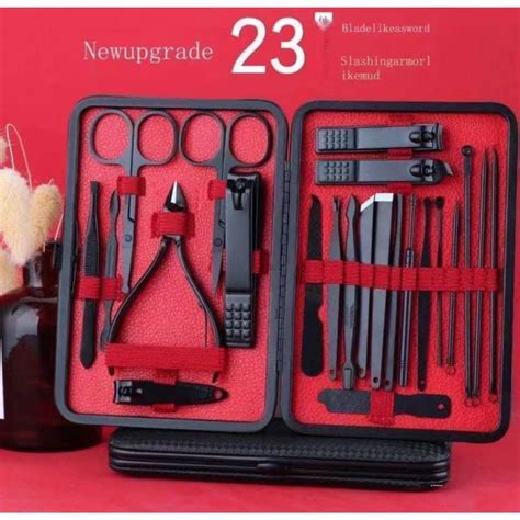23 Pack Black Manicure Scissors Pedicure Scissors Set Stainless Steel