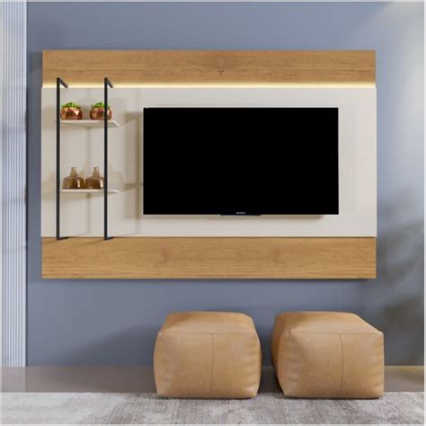 Painel Granada Led Para Tv De Até Polegadas Mavaular Tauari off White Leroy Merlin