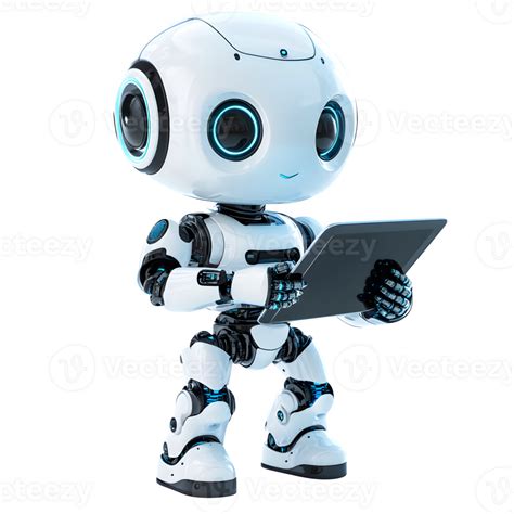 Adorable Robot Using Tablet Computer Technology Artificial Intelligence Future Innovation