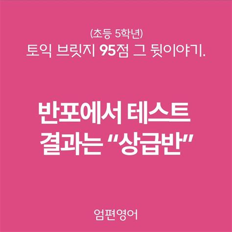 처음 친 토익 브릿지에서 95점을 받은 5학년 엄편영어 아이의 영어 수준입니다 모국어 사고력 깊은 영어 스피킹은 웬만한