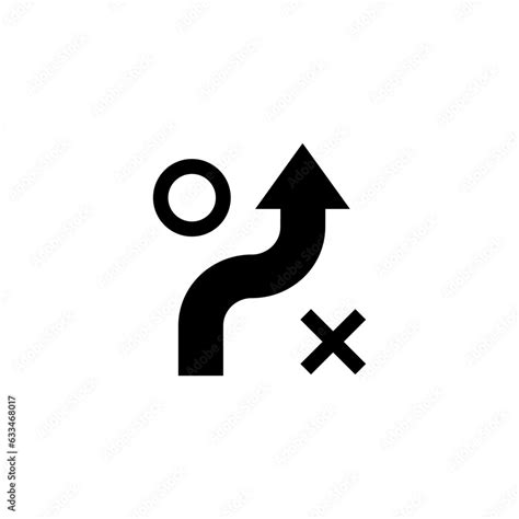 Arrow Icon Bypassing Obstacles In Black On A White Background Success