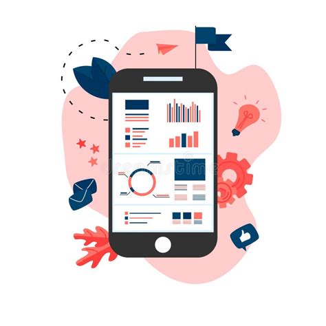 Data Analysis Design Concept Graph Diagram Statistics On Smartphone