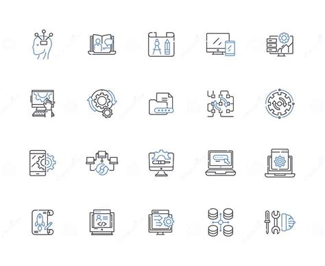 Programming Language Line Icons Collection Syntax Compiler Debugger Variable Function