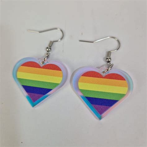Gay Pride Acrylic Earrings Festival Fashion Funky Earrings Drop