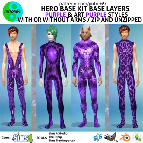 Hero Base Kit Renewed Base Purple Layers For Sims 4 Werewolves