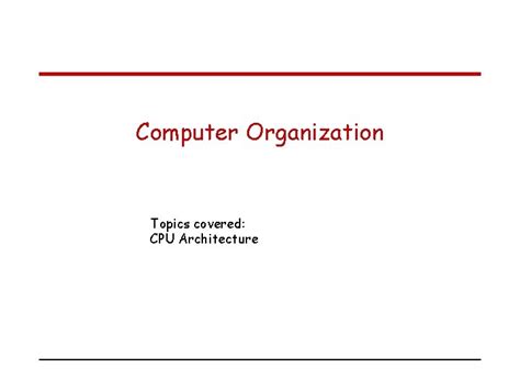 computer organization topics covered cpu architecture control path