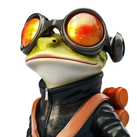 Sci Fi Frog Wearing Goggles And A Scarf 57350472 Png