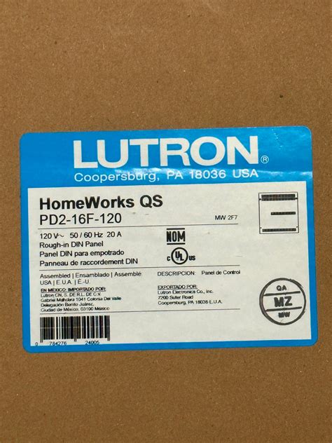 New Lutron Pd2 16f 120 2 Module Din Satellite Panel For Homeworks Qs