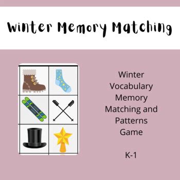 Winter Vocabulary Memory Matching Fun Game By Planet Notebook TPT