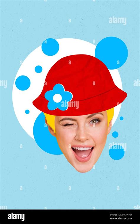 Collage Artwork Graphics Picture Of Flirty Funky Lady Guy Wear Red