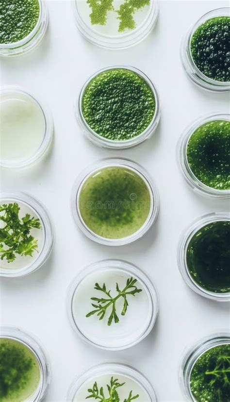Exploring Algae And Microalgae A Flat Lay Showcase Of Biotechnology In