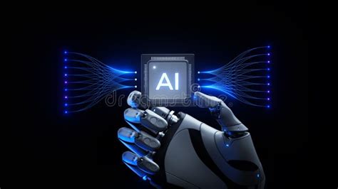 Robot Holding Processor Ai Artificial Intelligence Technology Neural