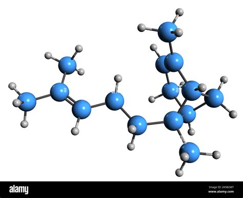 3d Image Of Alpha Bergamotene Skeletal Formula Molecular Chemical