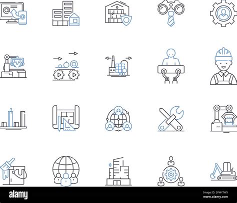 Production Business Outline Icons Collection Manufacturing Processing Manufacture Production