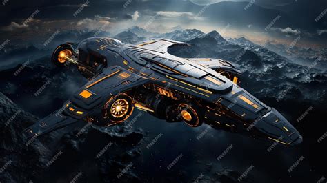 Premium Ai Image Artificial Intelligence Technology Spaceship Spaceship Leaving Earth