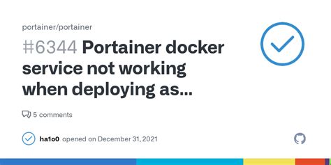 Portainer Docker Service Not Working When Deploying As Swarm · Issue