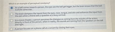 Which Is An Example Of Perceptual Constancyas A Ball