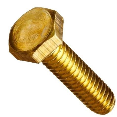 Brass Threaded Bolts 1cm Hexagonal Golden Polished Finish Strong Rust And Water Resistant
