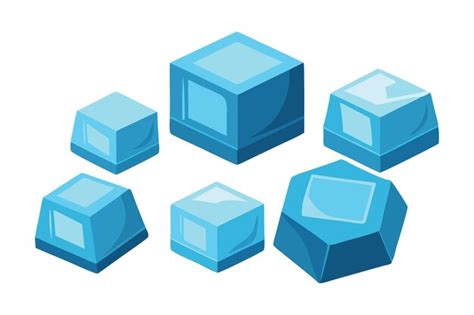 Premium Vector Ice Cubes Vector Illustration Set On White Background