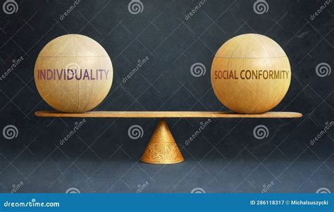 Individuality And Social Conformity In Balance A Metaphor Showing The