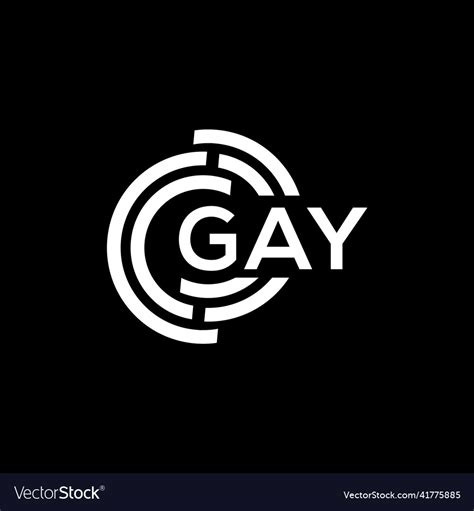 Gay Letter Logo Design On Black Background Vector Image