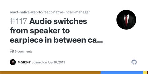 Audio Switches From Speaker To Earpiece In Between Call When A Phone Call Is Received · Issue