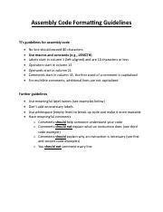 Assembly Code Formatting Best Practices For Better Readability Course Hero