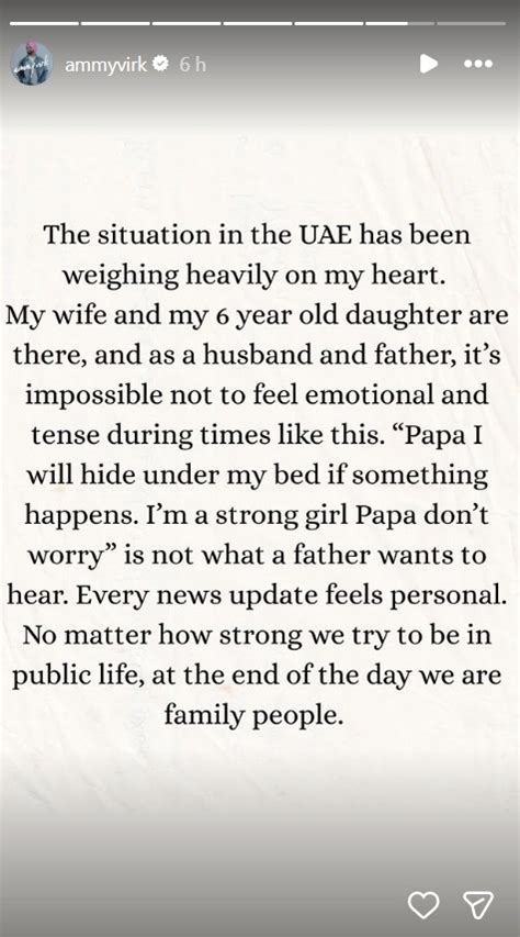 ‘papa I Will Hide Under My Bed Ammy Virk Shares Emotional Post As