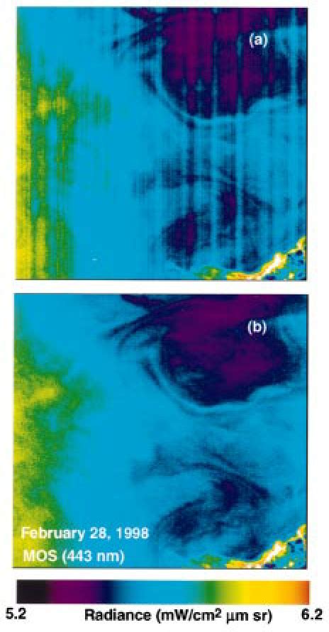 Results From The Mos Simple Destriping Algorithm For A Mos Image