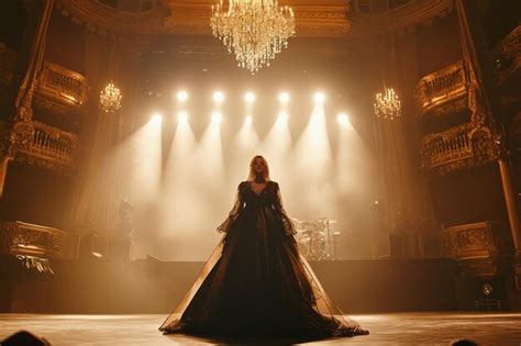 Female Kpop Idol In A Glamorous Outfit Performing Gracefully On A Grand