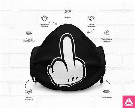 Cartoon Middle Finger Mask Funny Face Mask Antimask Mask Etsy