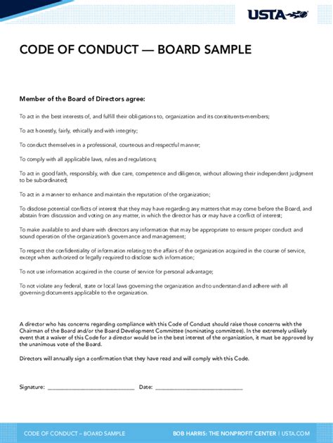 Fillable Online Board Of Directors Code Of Conduct ICANNCode Of Conduct For Directors Of The