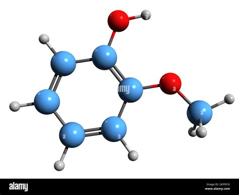 3d Image Of Guaiacol Skeletal Formula Molecular Chemical Structure Of 2 Methoxyphenol Isolated