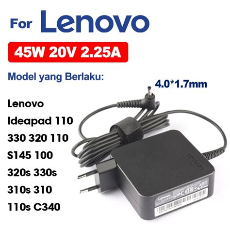 Jual Charger Laptop Lenovo Original 45W 20V 2 25A 4 0 1 7mm Cas Ideapad 310 320 330 310S 320S