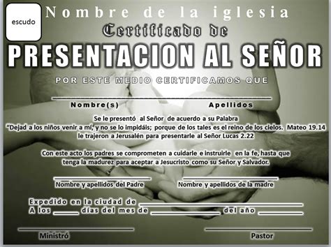 Certificado De PresentaciÓn De NiÑos Para Descargar Mar De Vida Abundante