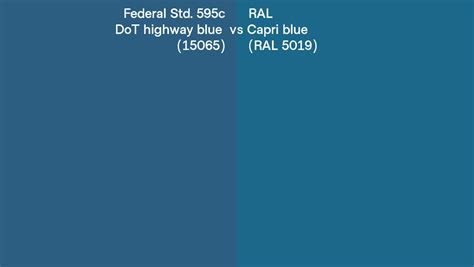 Federal Std 595c Dot Highway Blue 15065 Vs Ral Capri Blue Ral 5019