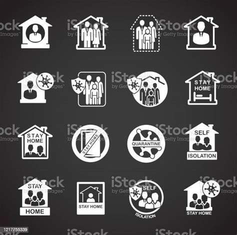 在圖形和 Web 設計的背景上設置與自我隔離相關的圖示用於 Web 或行動應用的創意插圖概念符號向量圖形及更多個性圖片 個性 冠狀病毒