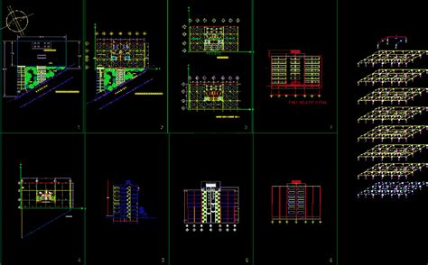 Planos De Edificio De 8 Niveles En Dwg Autocad Estructuras