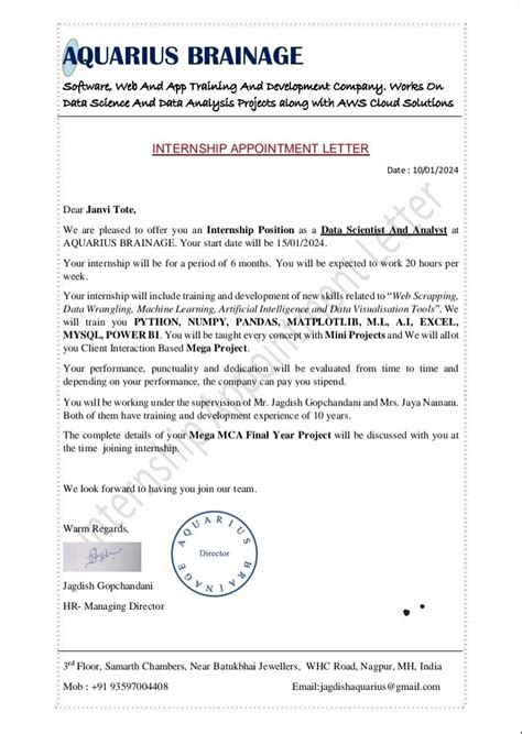 Internshipjourney Aquarius Grateful Happytoshare Janvi Tote