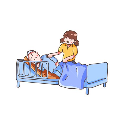 Cartoon Patient Lying In Hospital Bed Vector Png Images Psd 60 Off