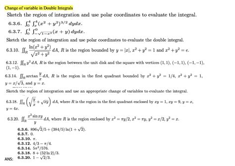 Solved Change Of Variable In Double Integrals Sketch The Chegg
