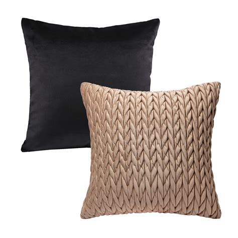 Phantoscope Decorative Throw Pillow Set Soft Silky Velvet And Quilt