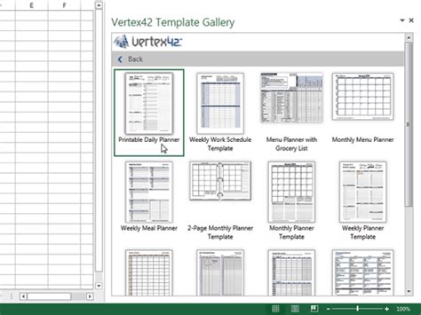 Vertex Excel Templates