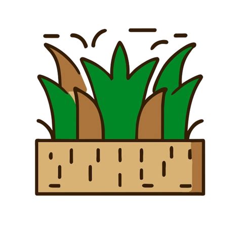 Premium Vector Lawn Grass Icon Colored Outline