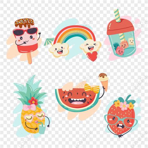 손으로 그린 여름 귀여운 일러스트 과일 스무디수박밀크 티 Png 일러스트 무료 다운로드 Lovepik